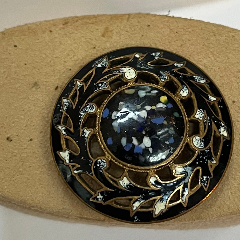 Antique Enamel Button - Etsy