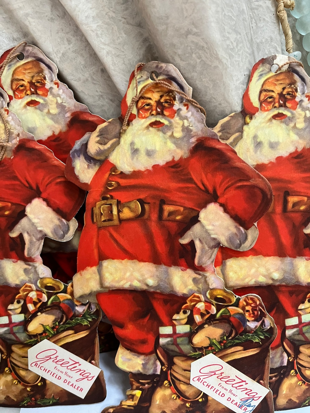 Vintage Santa Double Sided Figure Cards - Etsy