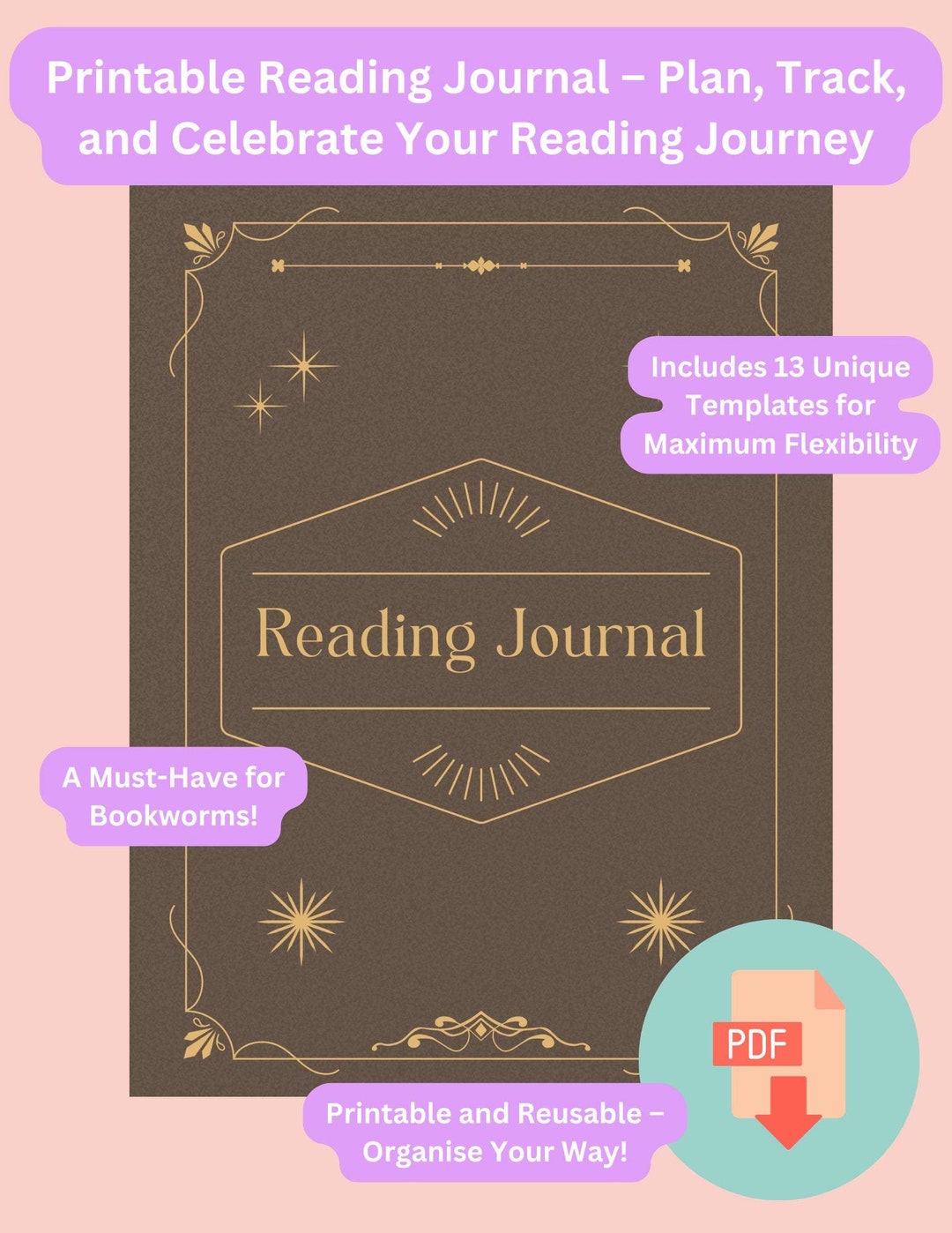 Printable Reading Journal | 2025 Bookish Planner | Book Tracker, TBR ...
