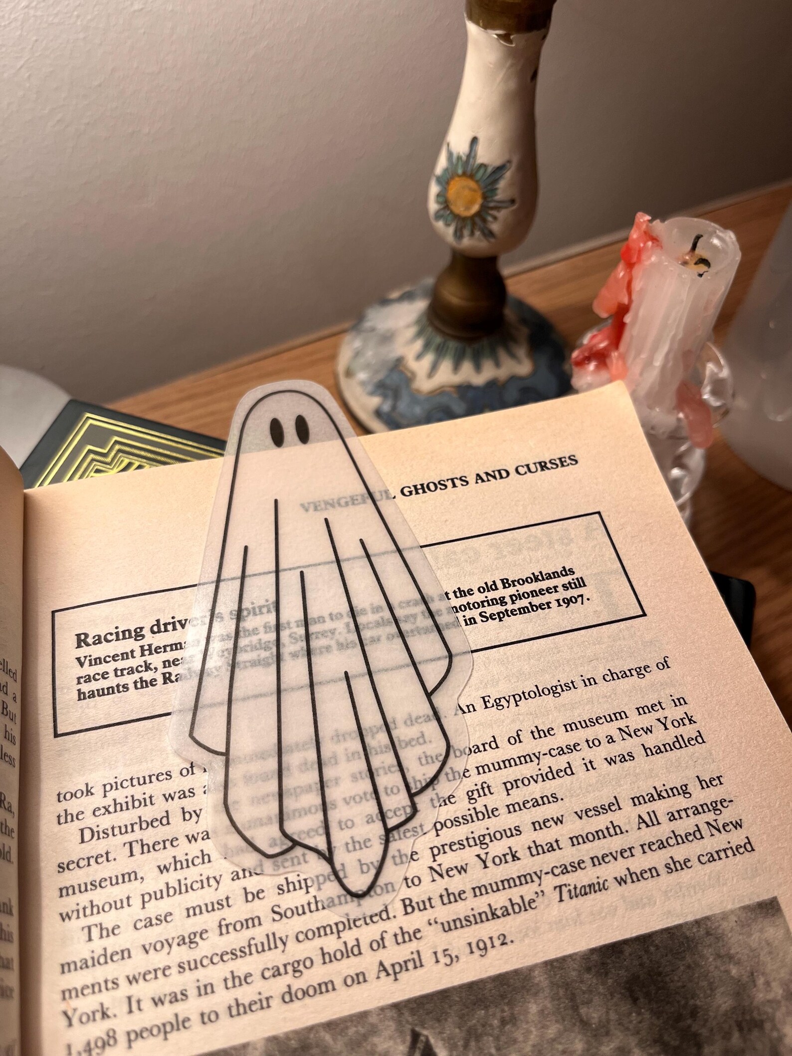 Ghost Translucent Bookmark |spooky Ghost Bookmark | Halloween Bookmark ...