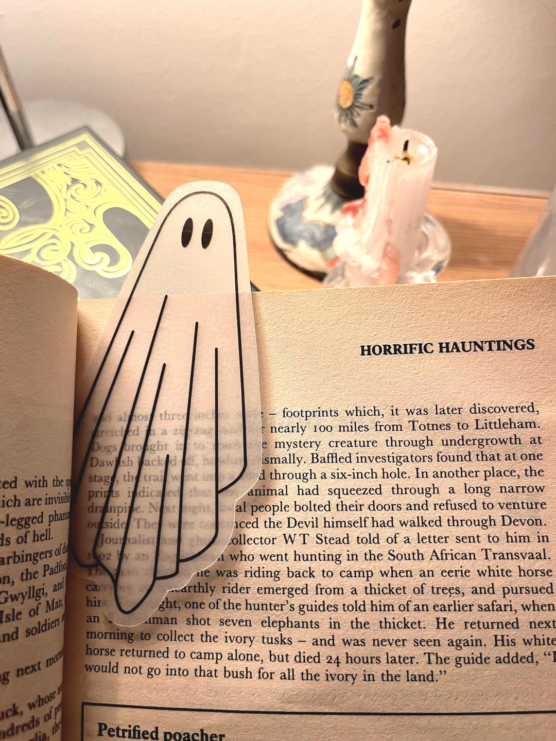 Ghost Translucent Bookmark |spooky Ghost Bookmark | Halloween Bookmark ...