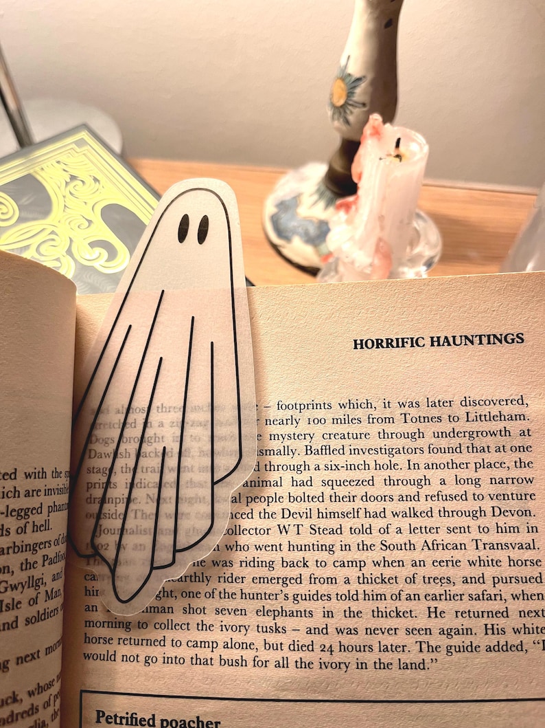 Ghost Translucent Bookmark |spooky Ghost Bookmark | Halloween Bookmark ...
