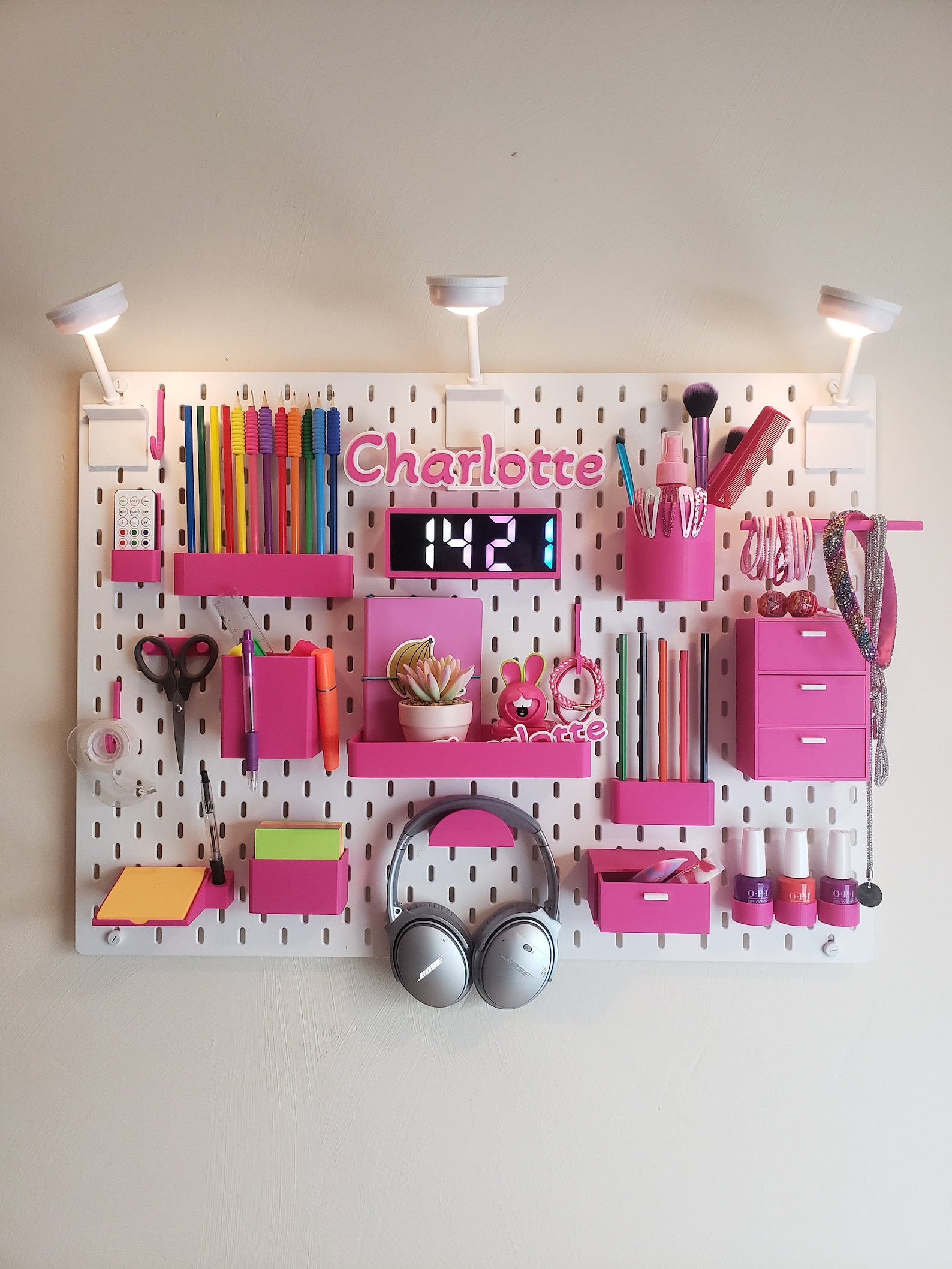 Skadis Accessories Set Pink Bedroom Organiser Storage - Etsy UK