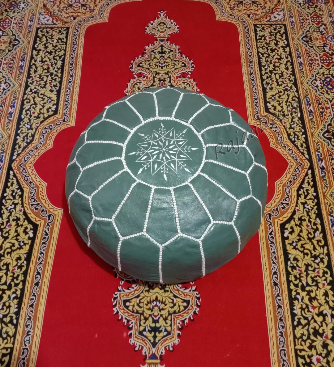 Moroccan Pouf Ottoman, Moroccan Leather Pouf Cover, Genuine Leather ...