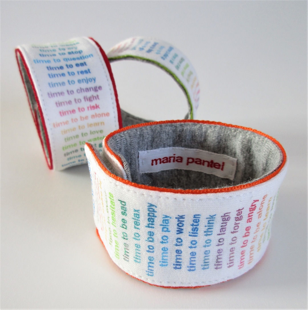 TIMEBAND Wristband Bright Rainbow on White Cuff Bracelet - Etsy