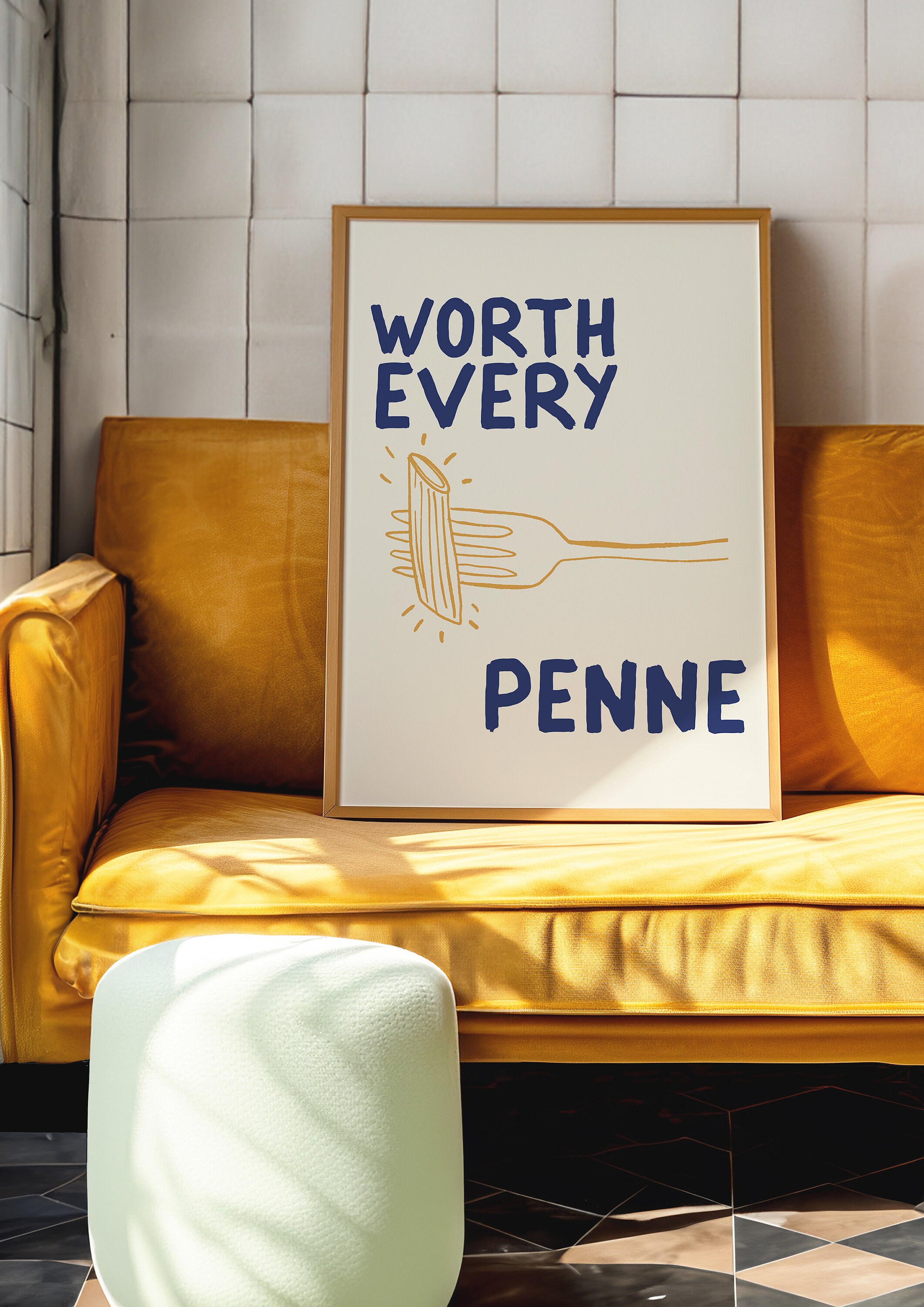Worth Every Penne Aesthetic Kitchen Decor Cute Cooking Art Kitchen Wall ...