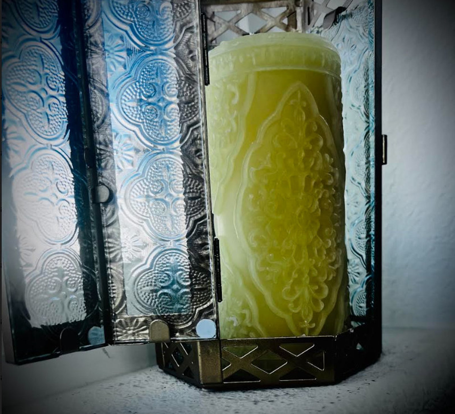 Empyreanbyshifa Decorative Embossed Scented Beeswax Pillar Candles - Etsy