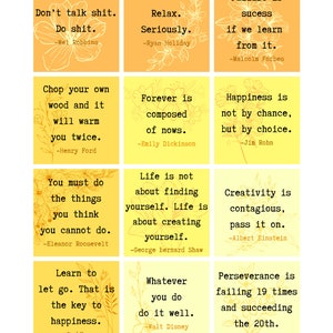 Motivational Quotes (18) Printable Note Cards - Etsy