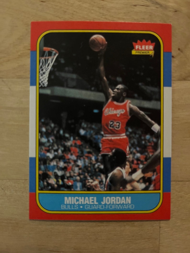 1986 Fleer Basketball Michael Jordan Rookie Card REPRINT Looks ...