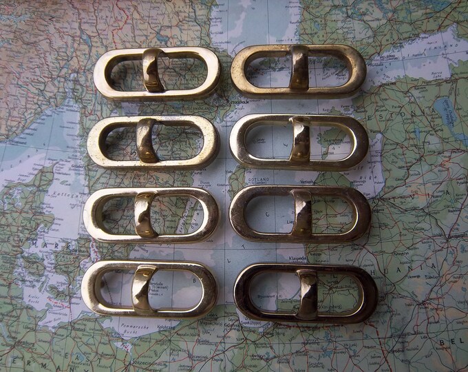 8 Vintage Mod Style Shiny Metal Pull Handles Includes Hardware - Etsy