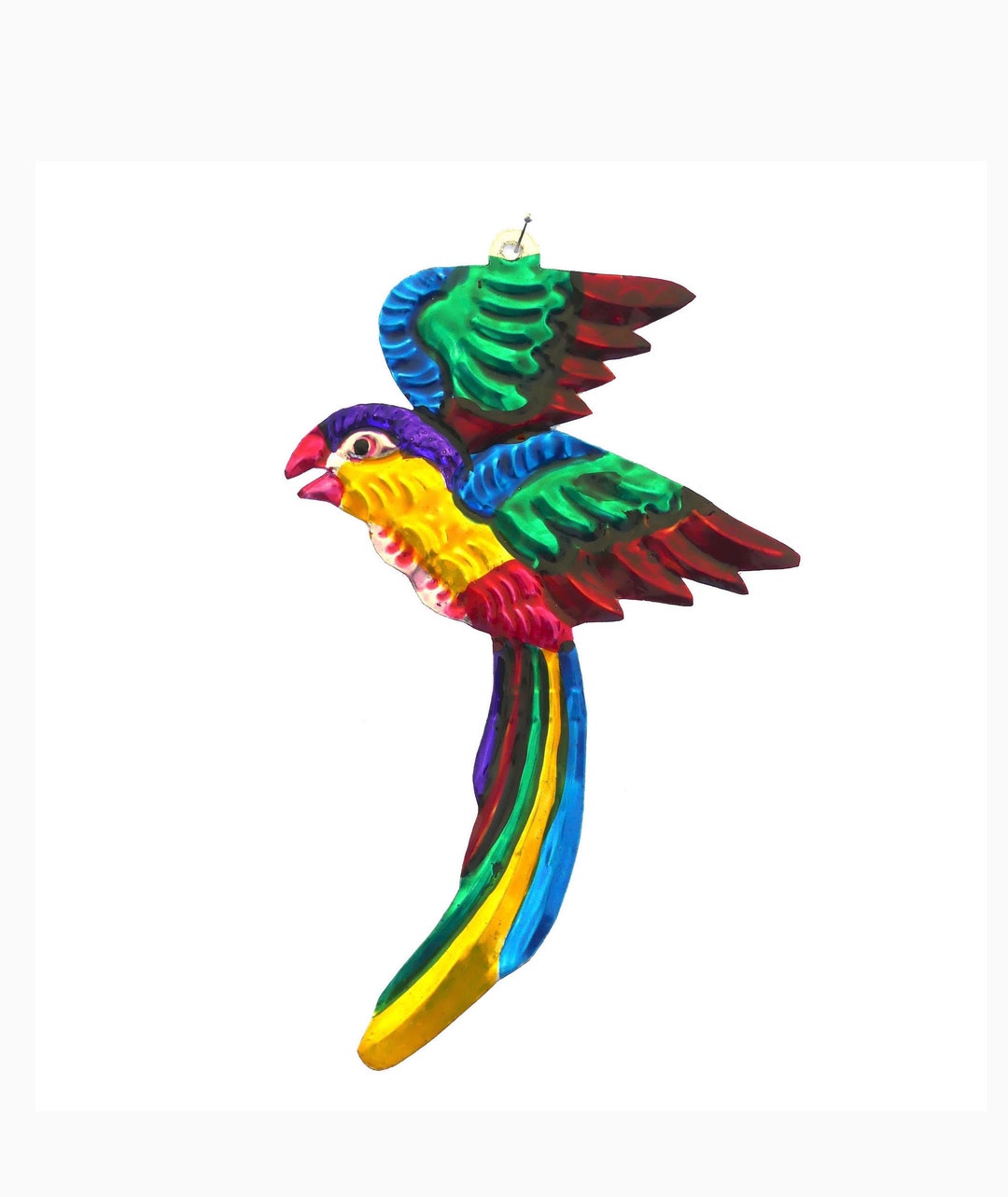 Hand-punched Tin Ornament | Quetzal Bird Tropical | Colorful Mexican ...