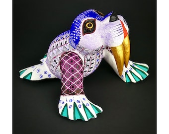 BAT MURCIÉLAGO Woodcarving, Colorful Oaxacan Alebrije, Mexican Folk Art ...