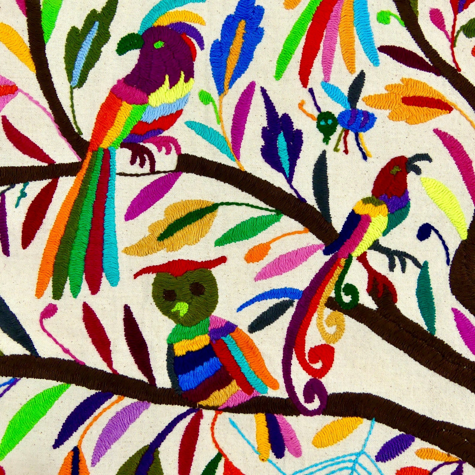 Otomi Tree of Life Wall Hanging, Birds, Animals, Nature, Mexican ...
