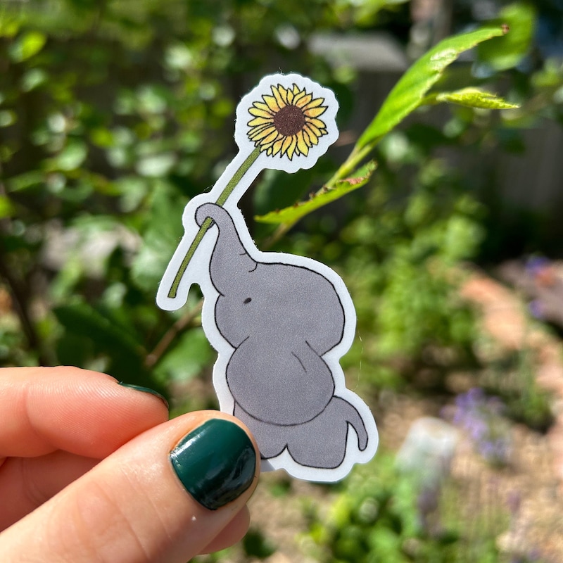 Sunflower Elephant - Etsy