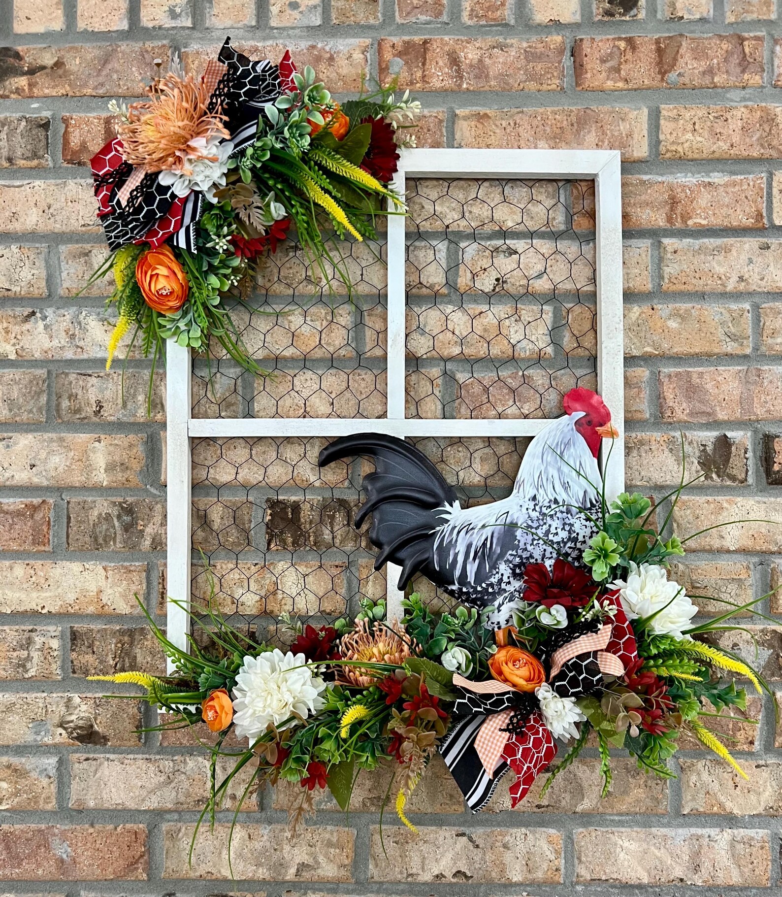 Custom Farm Rooster Window Frame, Chicken Window Frame, 18x22 ...