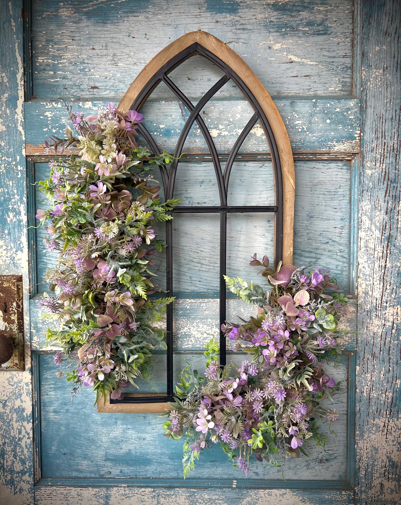 Cathedral Floral Window Frame, Church Floral Window Frame, 31”x24”x6 1/ ...