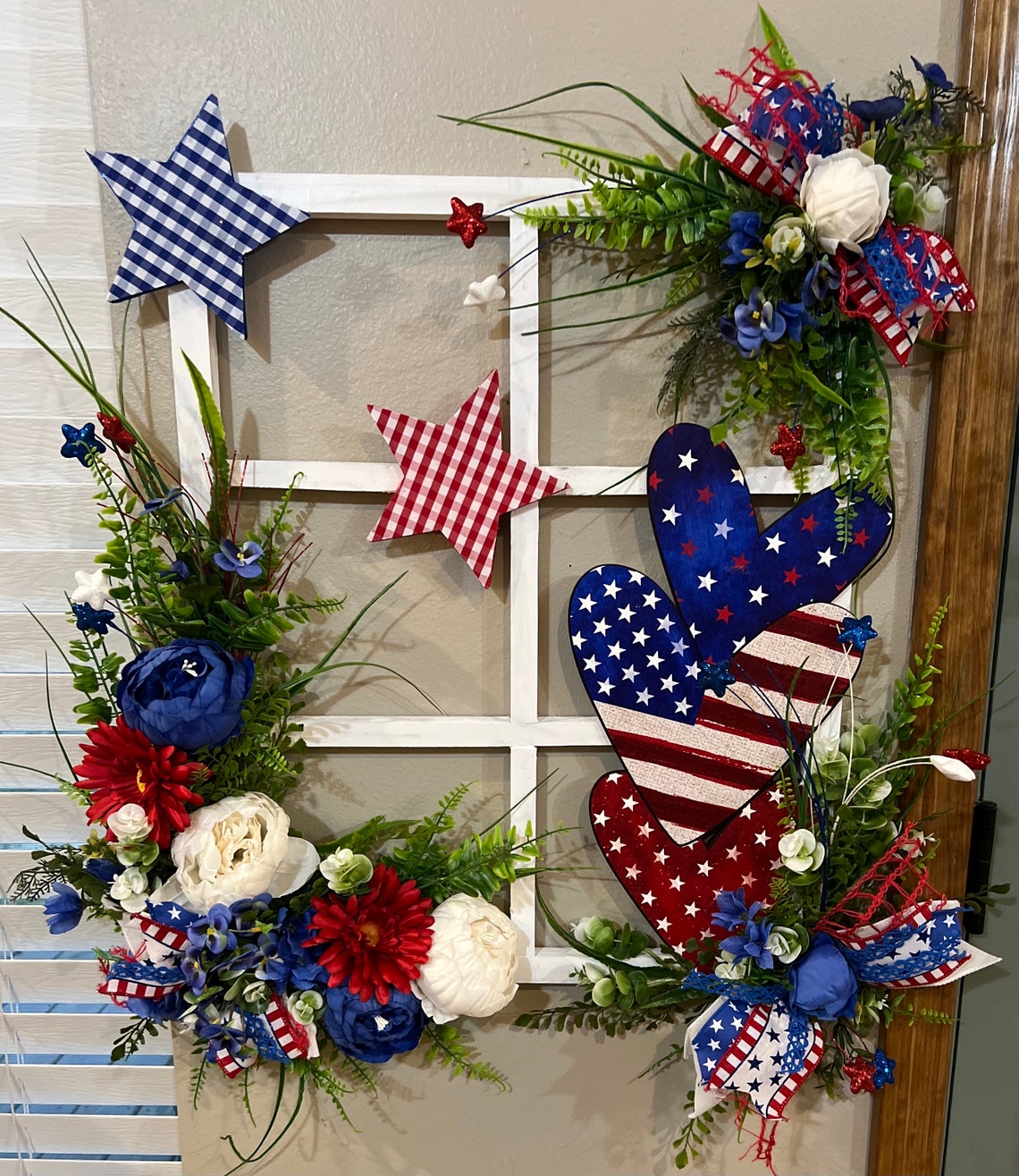 Patriotic Window Frame, Patriotic Window Sill, One-of-a-kind Patriotic ...