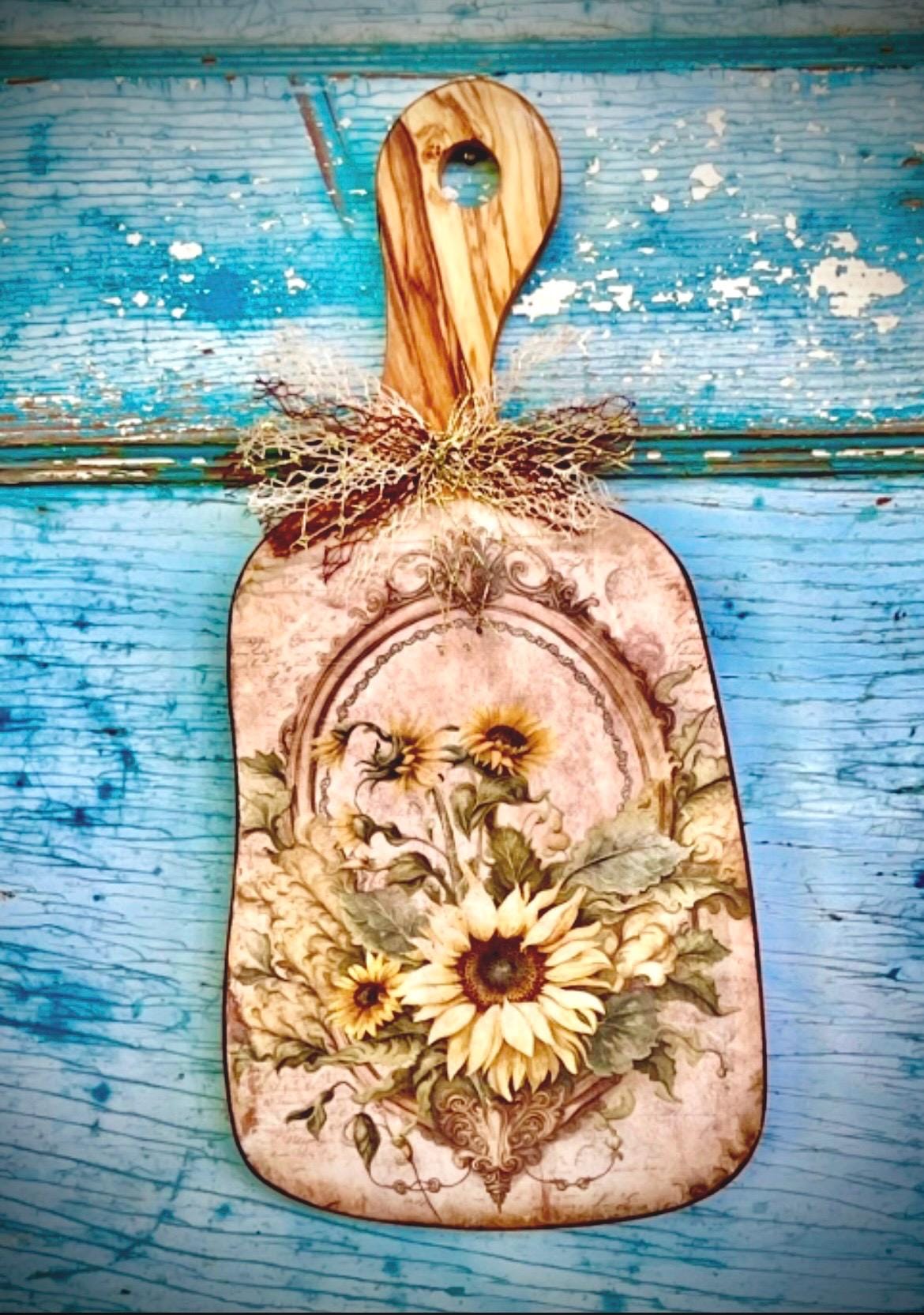 Custom Decoupaged Birch Cutting Board, Hand-decoupaged Wooden Cutting Board, 11.75” X 5.25 ...