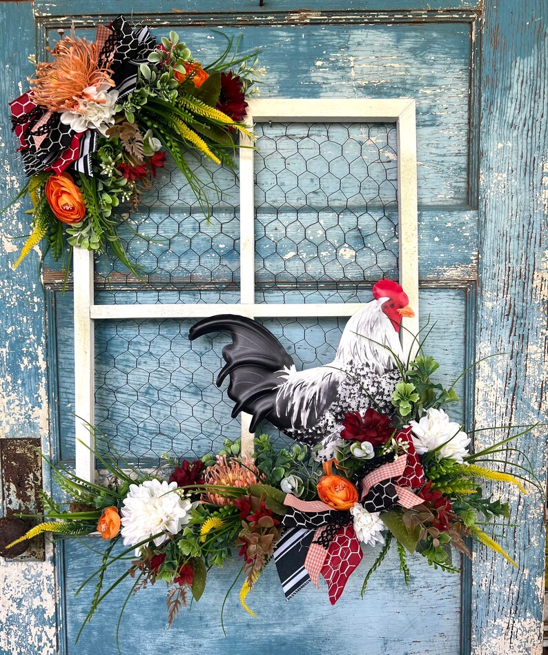 Custom Farm Rooster Window Frame, Chicken Window Frame, 18x22 ...