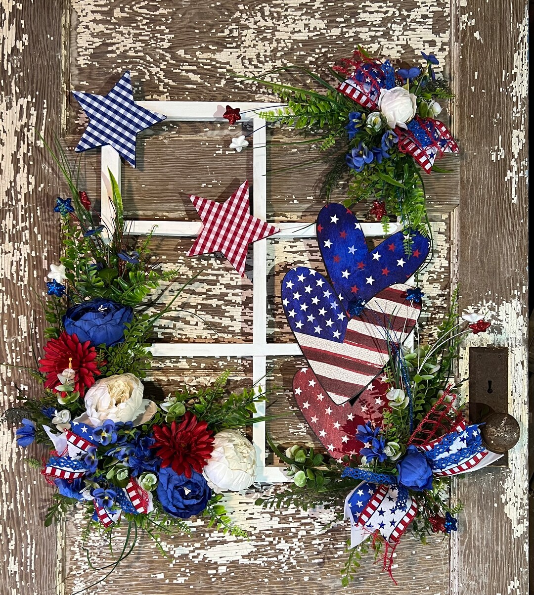 Patriotic Window Frame, Patriotic Window Sill, One-of-a-kind Patriotic ...