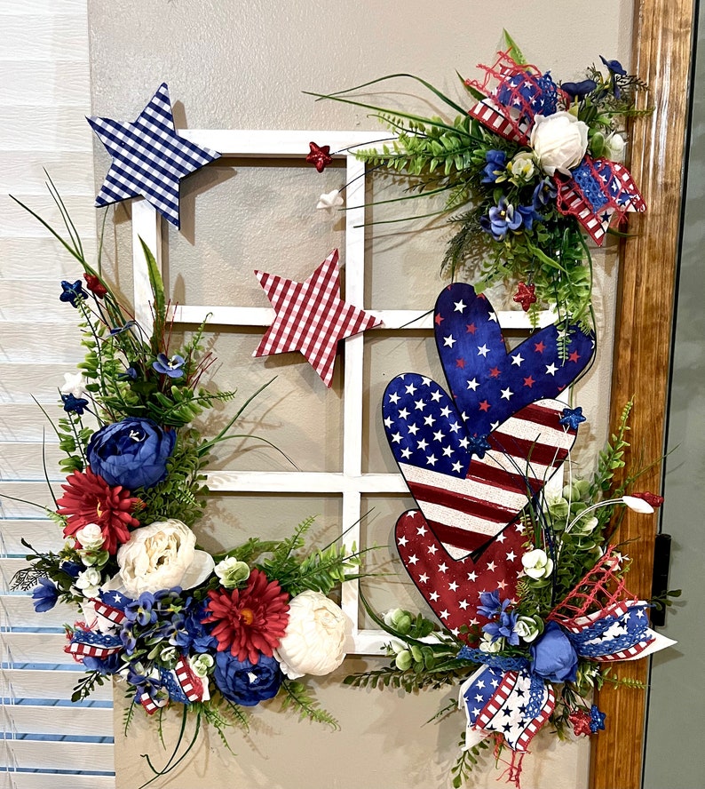 Patriotic Window Frame, Patriotic Window Sill, One-of-a-kind Patriotic ...