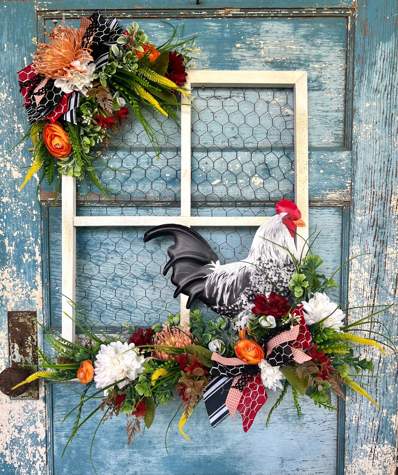 Custom Farm Rooster Window Frame, Chicken Window Frame, 18x22 ...