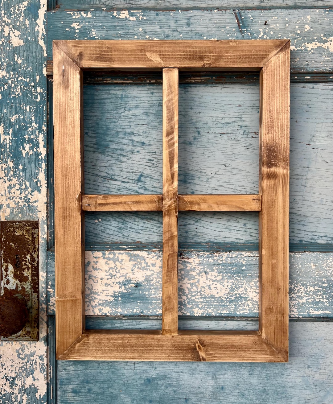 Custom Wooden Stained Window Frame, 18x13.25” Custom Built/stained Window Frame, Custom Stained ...