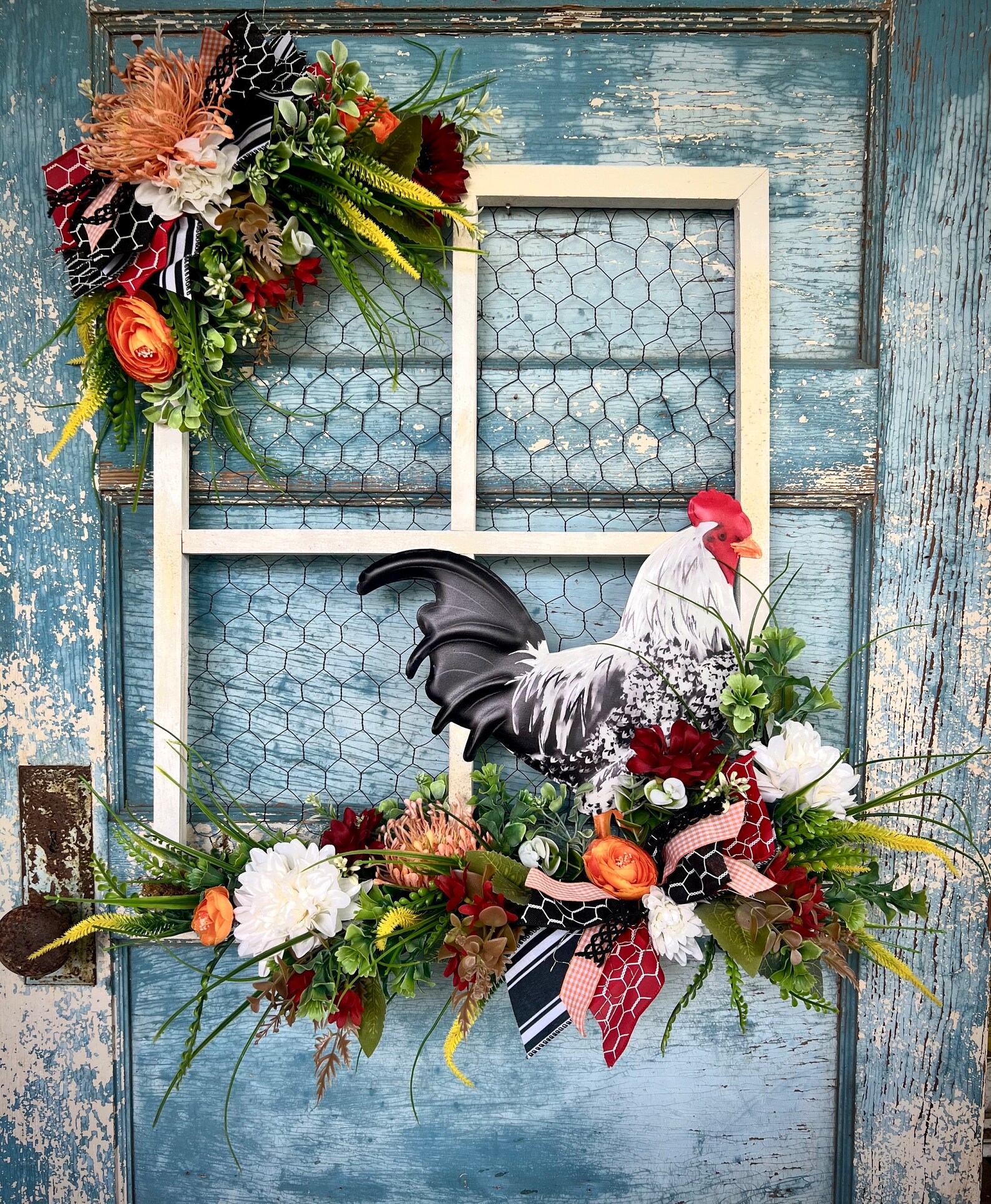 Custom Farm Rooster Window Frame, Chicken Window Frame, 18x22 ...