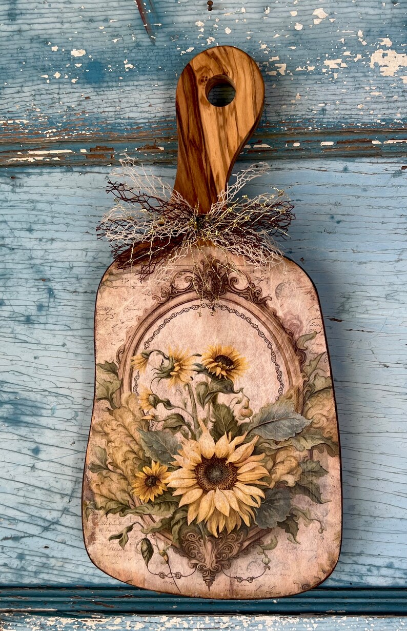 Custom Decoupaged Birch Cutting Board, Hand-decoupaged Wooden Cutting ...