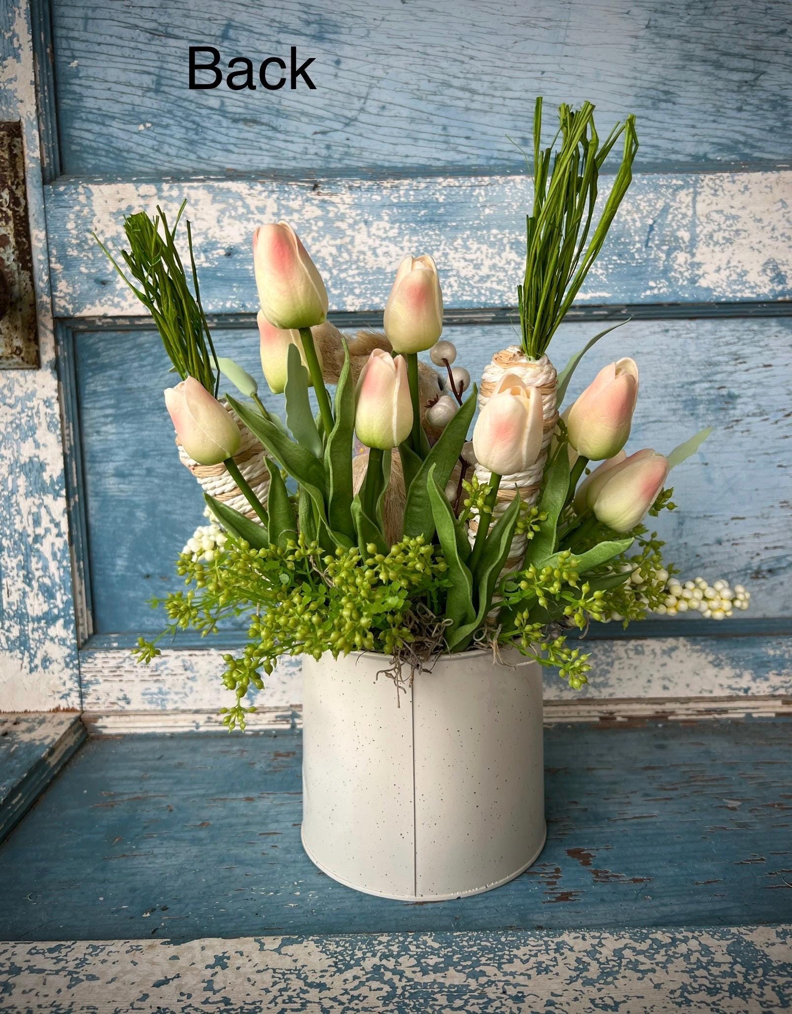 Bunny in A Bucket Floral Centerpiece, Easter-spring Centerpiece, 16x15 ...