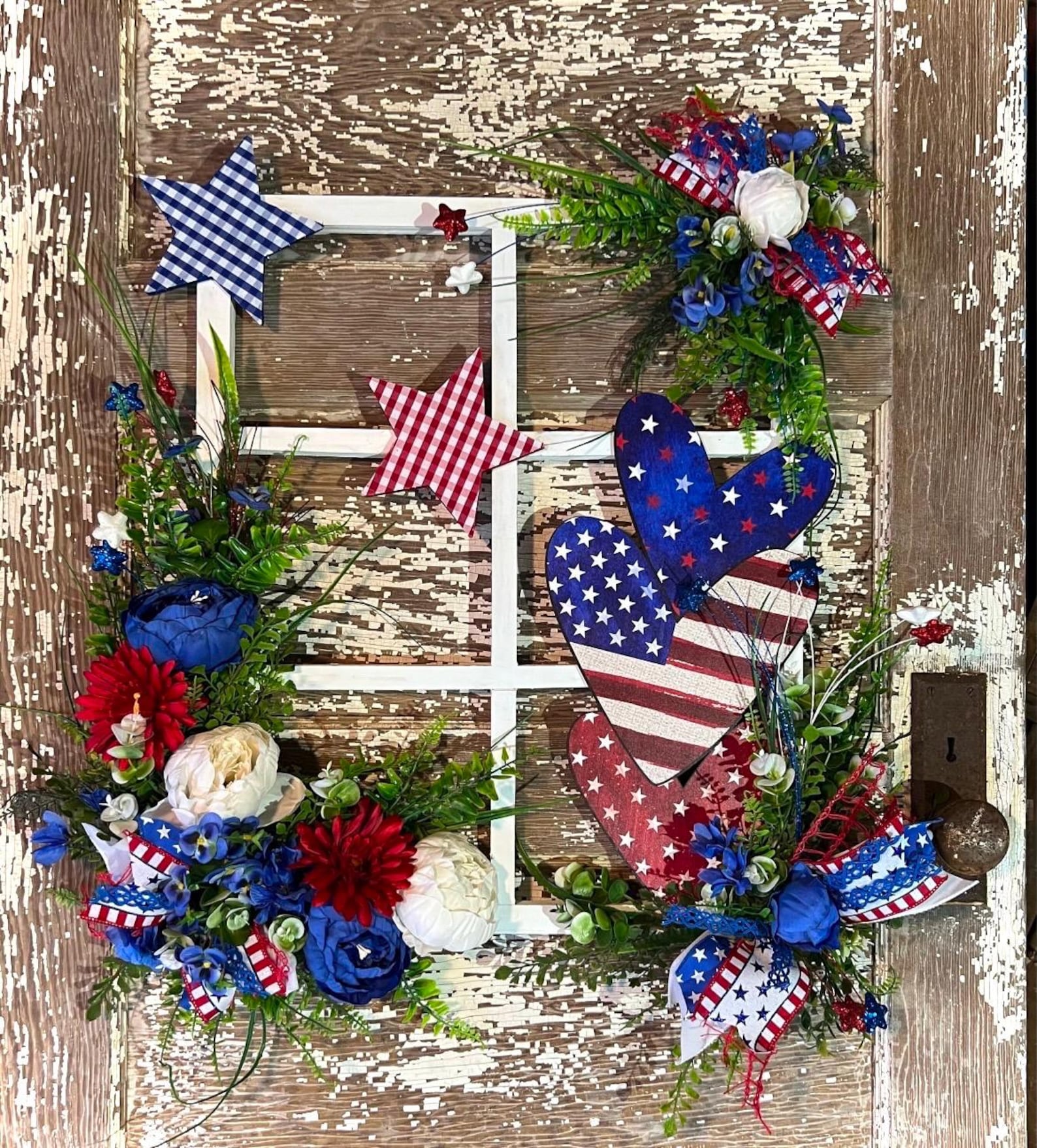 Patriotic Window Frame, Patriotic Window Sill, One-of-a-kind Patriotic ...