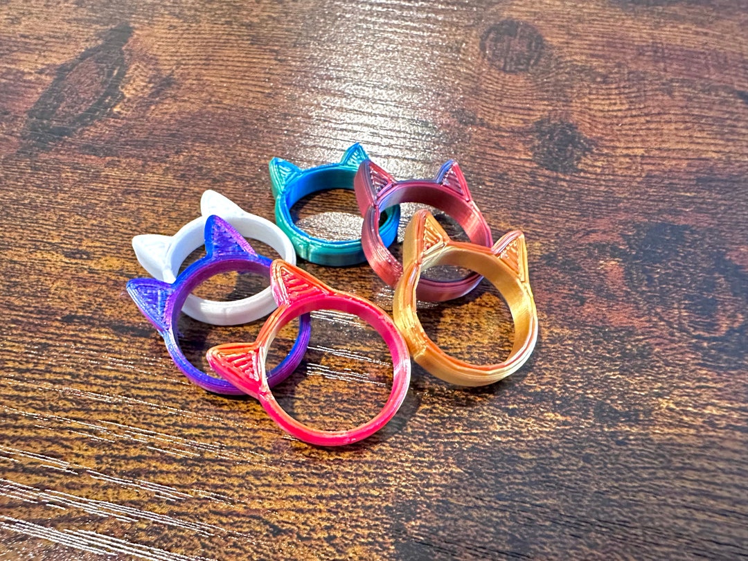 3D Printed Cat Ring - Multi-tone - Etsy