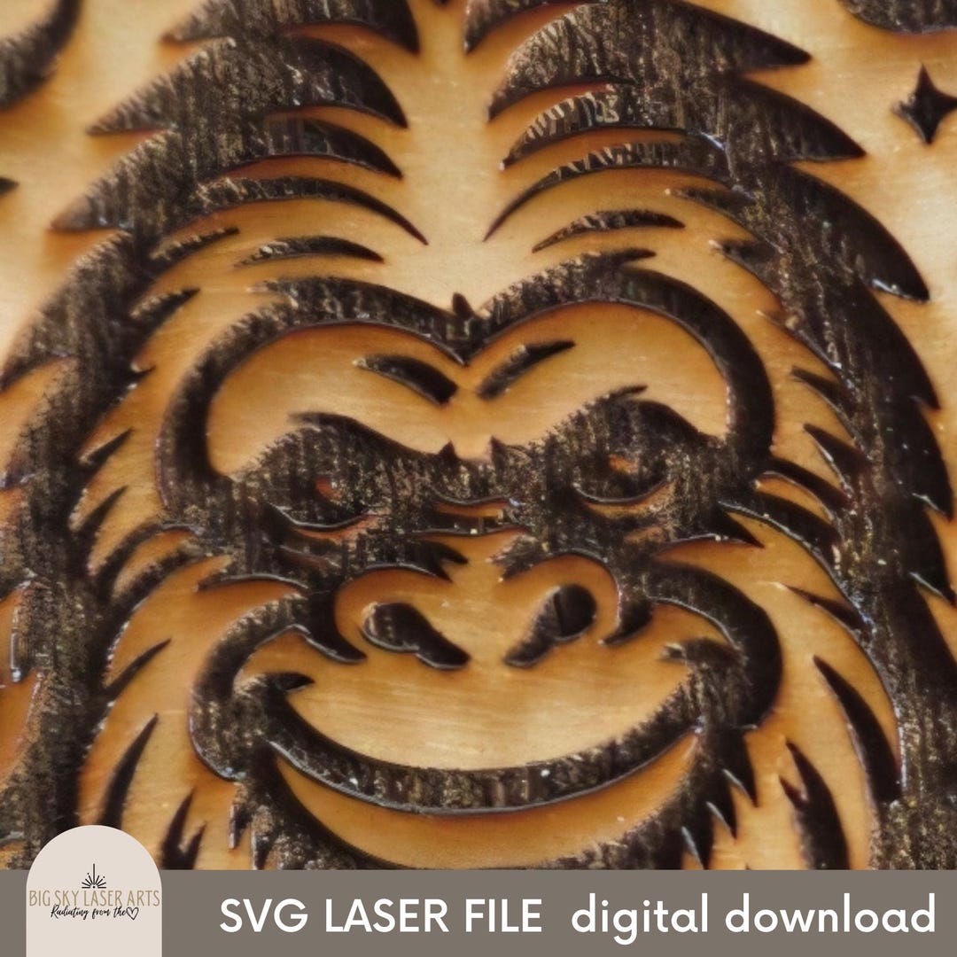 Bigfoot Flip off SVG | Coaster Laser Engraving File - Etsy