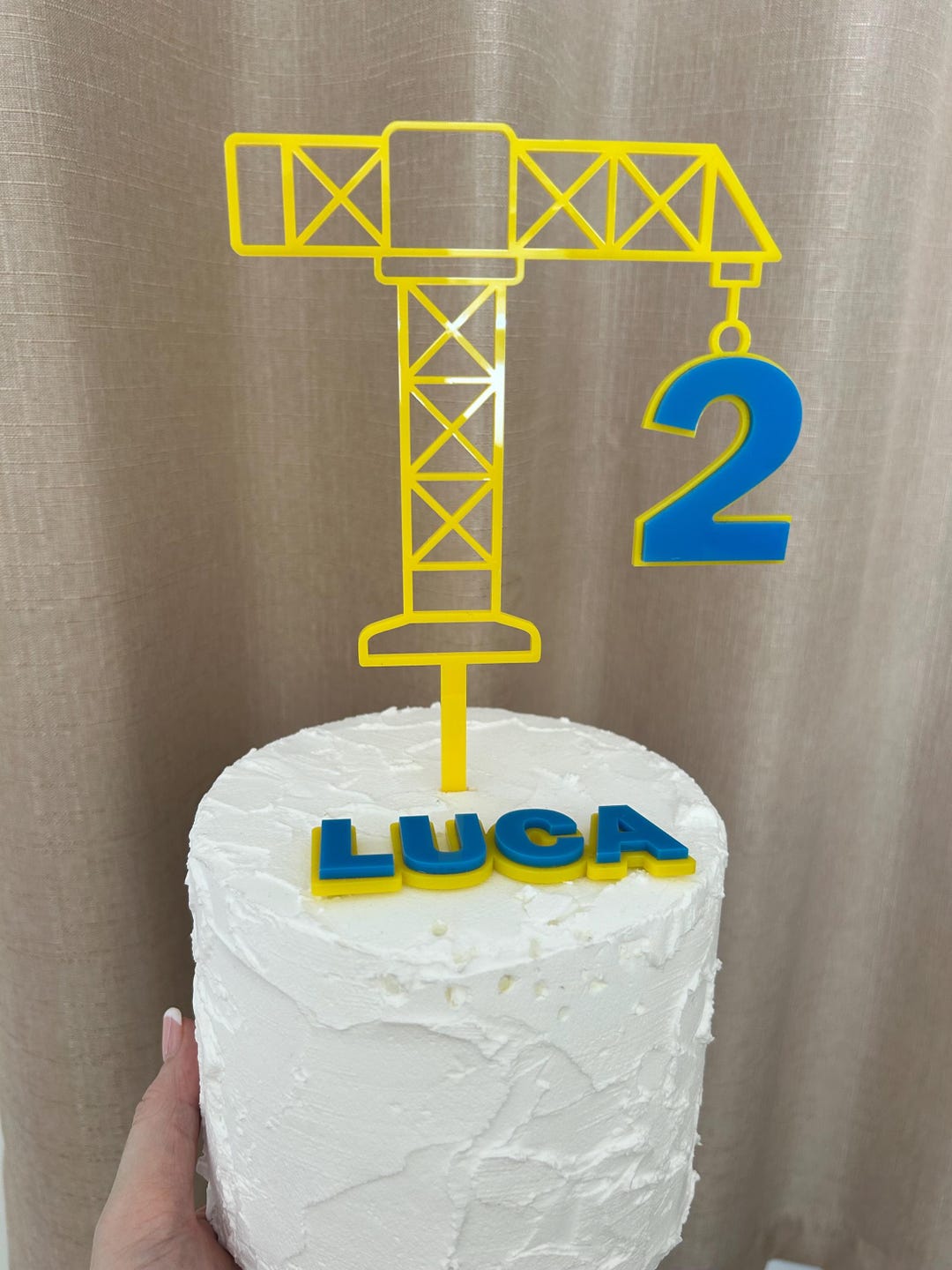 Crane Kids Acrylic Birthday Cake Topper | Personalised | Age | Crane ...