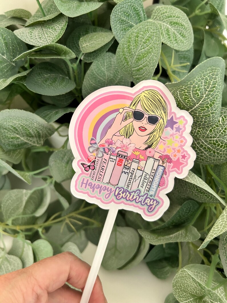 Luxury Acrylic Laser Cut Birthday Cake Topper | Taylor | Happy Birthday ...