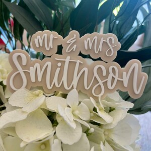 Luxury Acrylic Laser Cut Mr & Mrs Cake Topper | Wedding Sign | Monogram ...