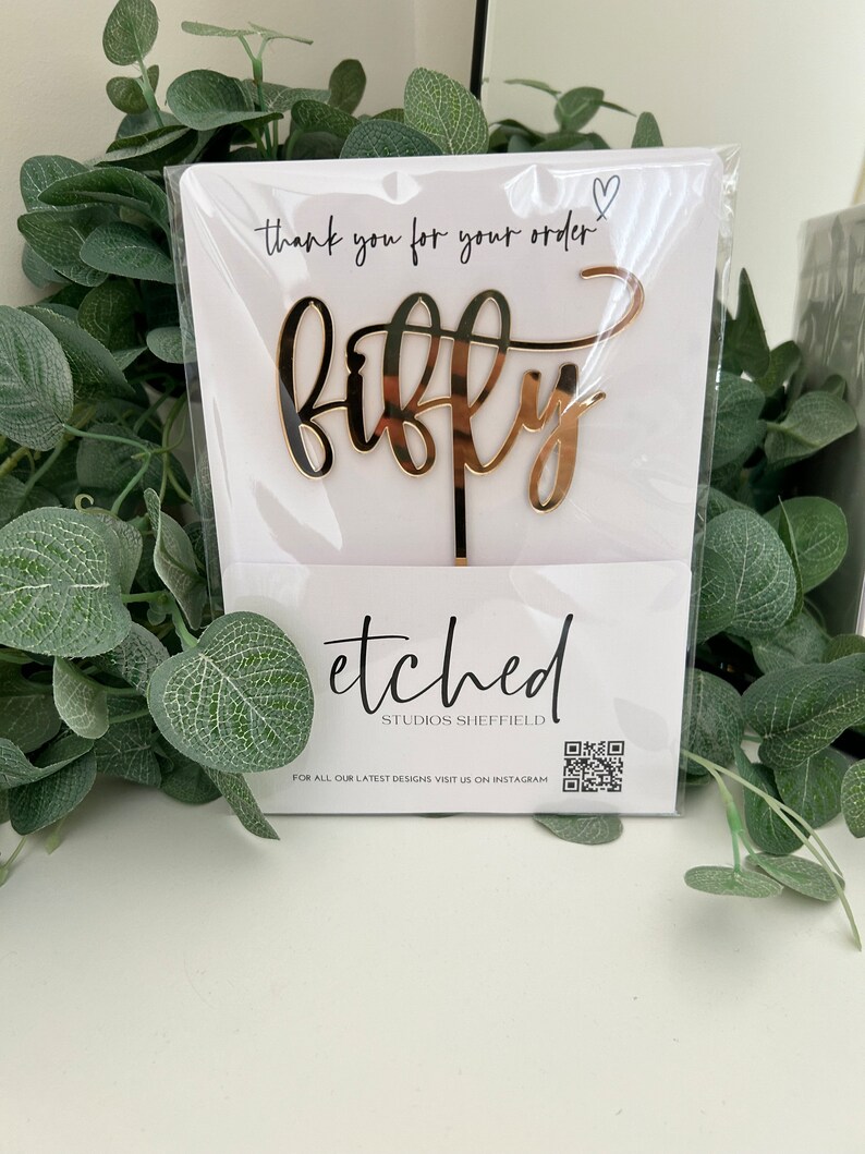 Luxury Acrylic Laser Cut Age Topper Cake Topper Monogram Fifty Birthday ...