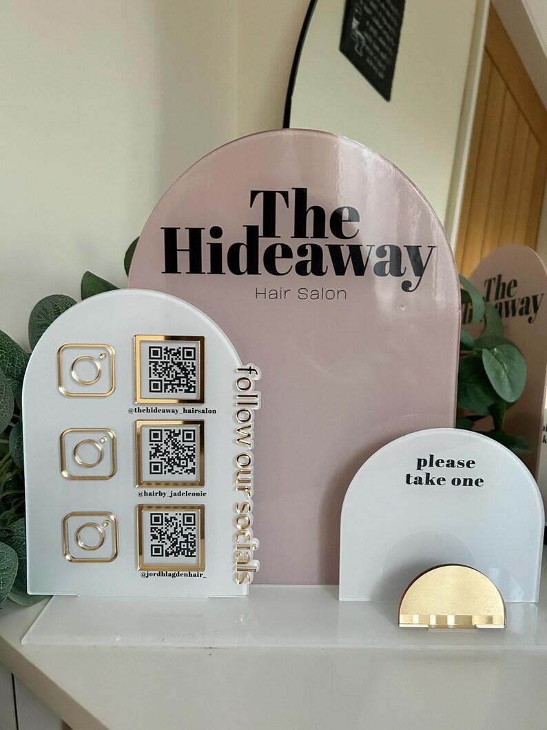 QR Bespoke Reception Desk / Stall Sign | Acrylic | Bespoke ...