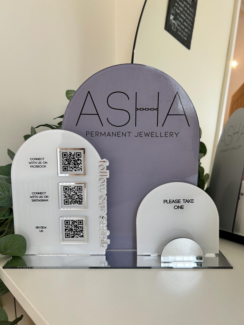 QR Bespoke Reception Desk / Stall Sign | Acrylic | Bespoke ...