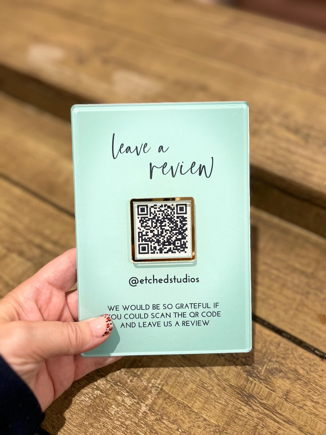 QR Code Display Sign With Stand | 5x7 | Socials Sign | Leave a Review ...