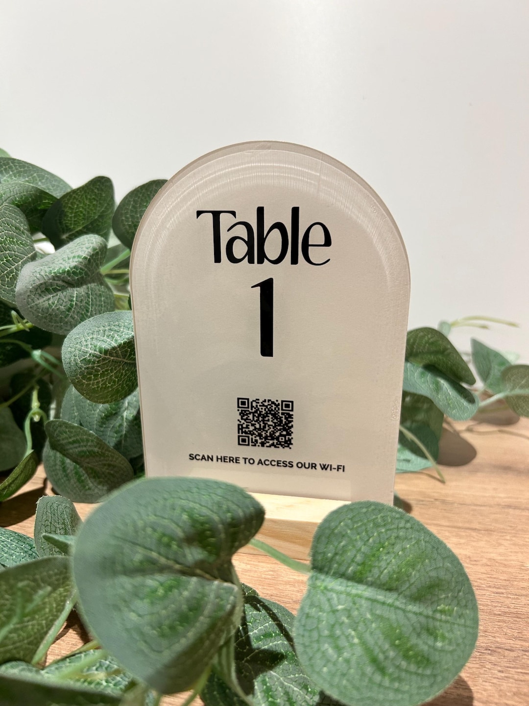 Custom Table Number | Personalised QR Code | Cafe Table Decor | Acrylic ...