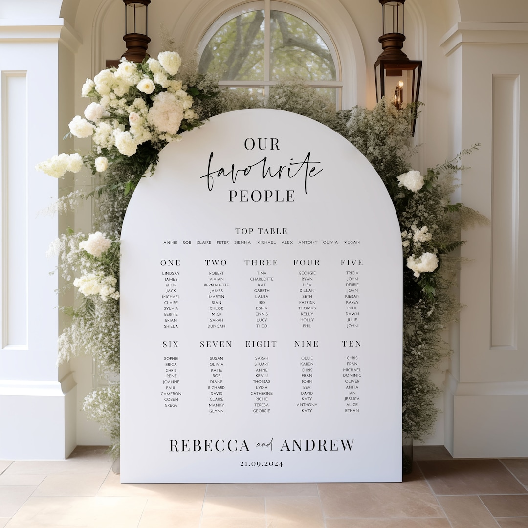 Extra Large Wedding Seating Chart | Many Sizes Available | Printed ...