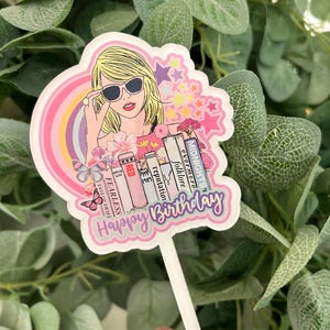 Luxury Acrylic Laser Cut Birthday Cake Topper | Taylor | Happy Birthday ...