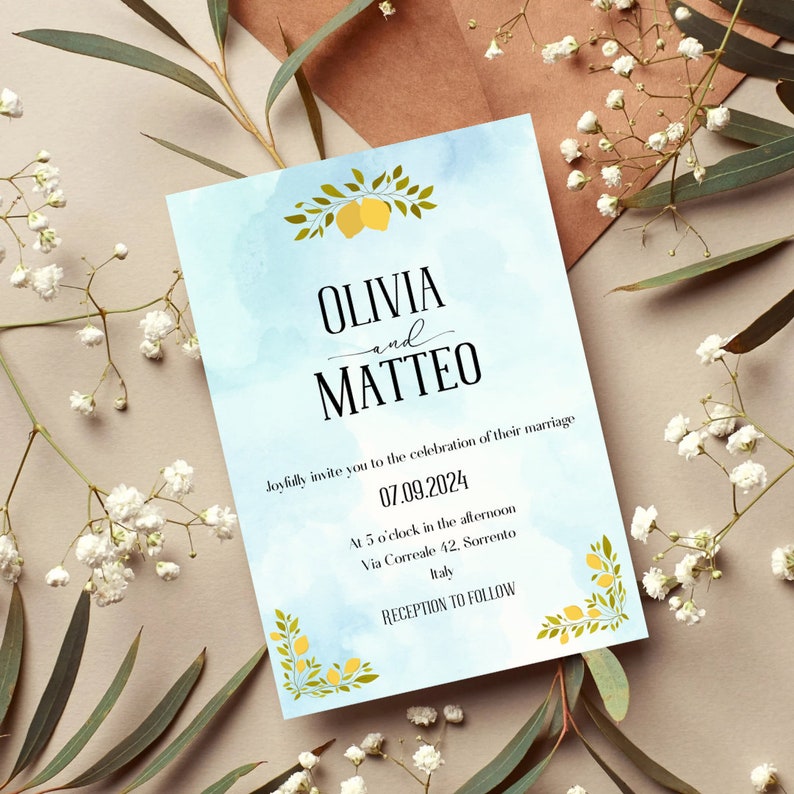 Italian Style Wedding, Wedding Invitation Card, Italian Wedding ...
