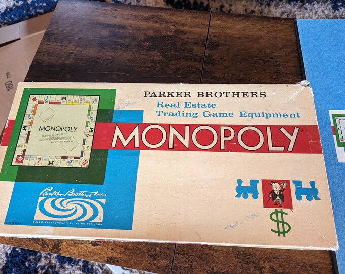 Vintage 1961 Monopoly Parker Brothers Board Game - Etsy Canada