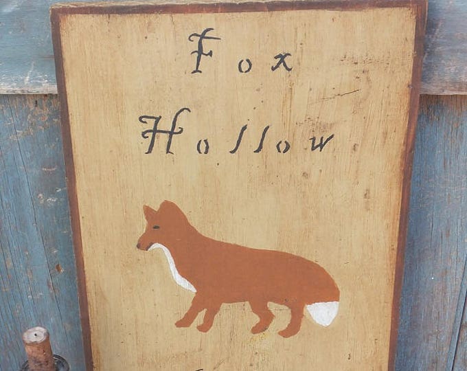 Primitive Wood Sign Fox Hollow Farm - Etsy
