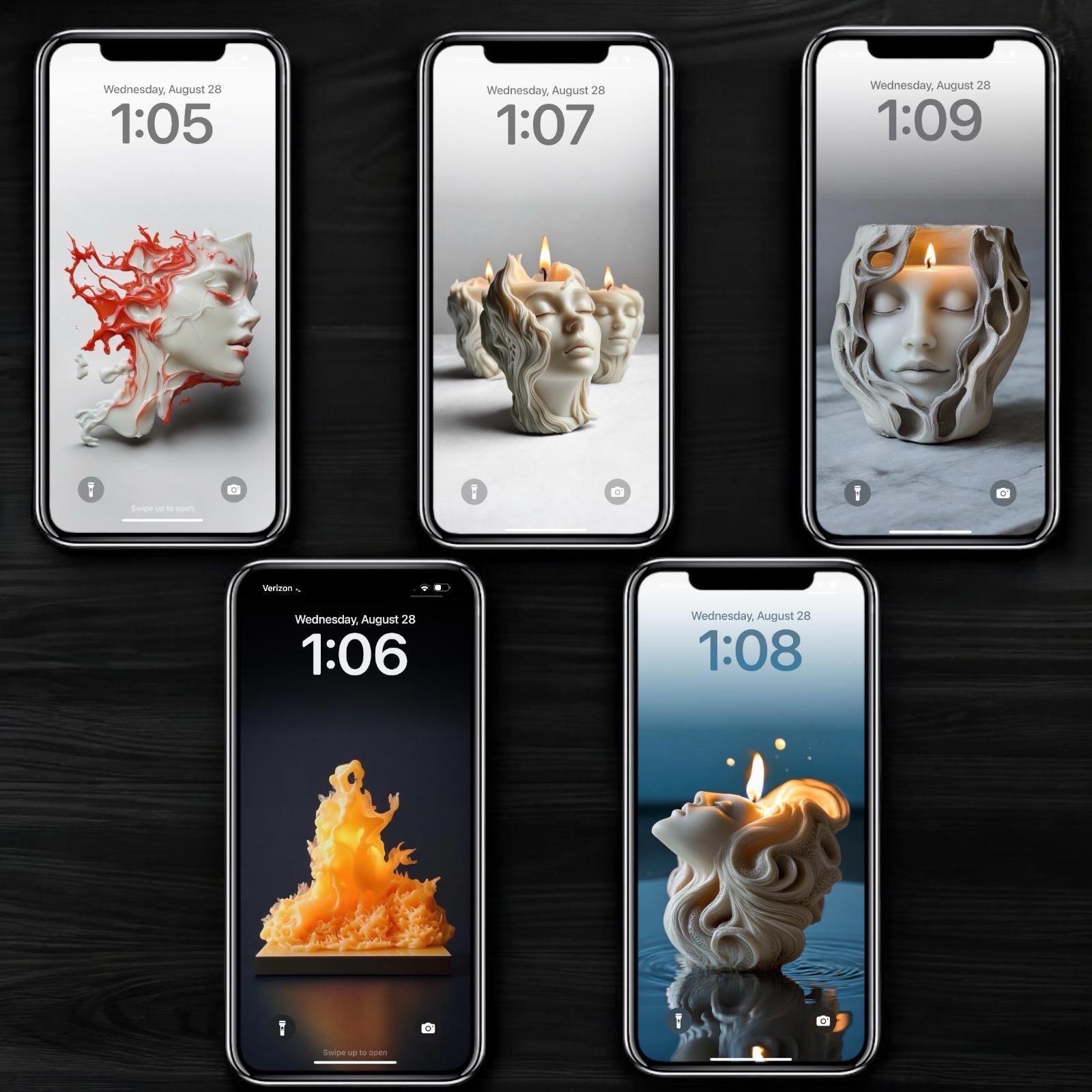 Modern Art Phone Wallpaper Bundle 5 Abstract Digital Backgrounds ...