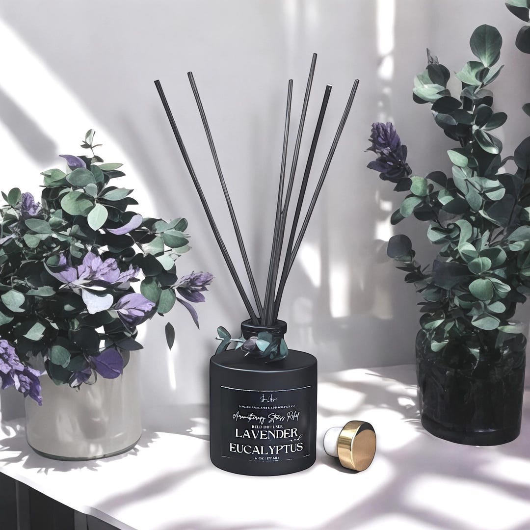 Lavender & Eucalyptus Reed Diffuser | Aromatherapy Stress Relief | Luxury Home Fragrance | Long ...