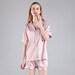 Pearl Pink Satin Pyjama Set, Dark Red Regular Fit Satin Pyjamas, Short ...