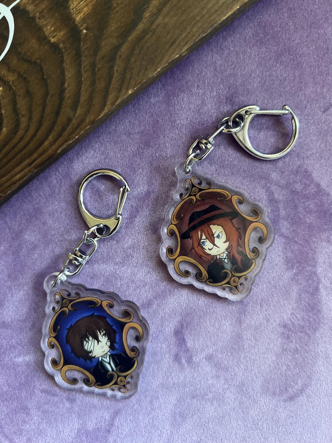 Bungo Stray Dogs Chibi Keychains Dazai & Chuuya Soukoku - Etsy
